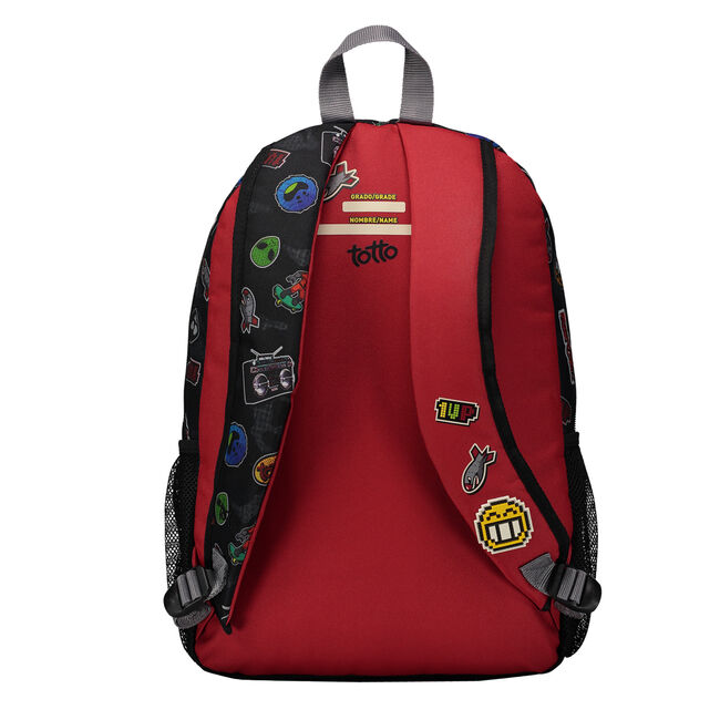 Mochila escolar grande - Cool Patch - Gris | Totto.es