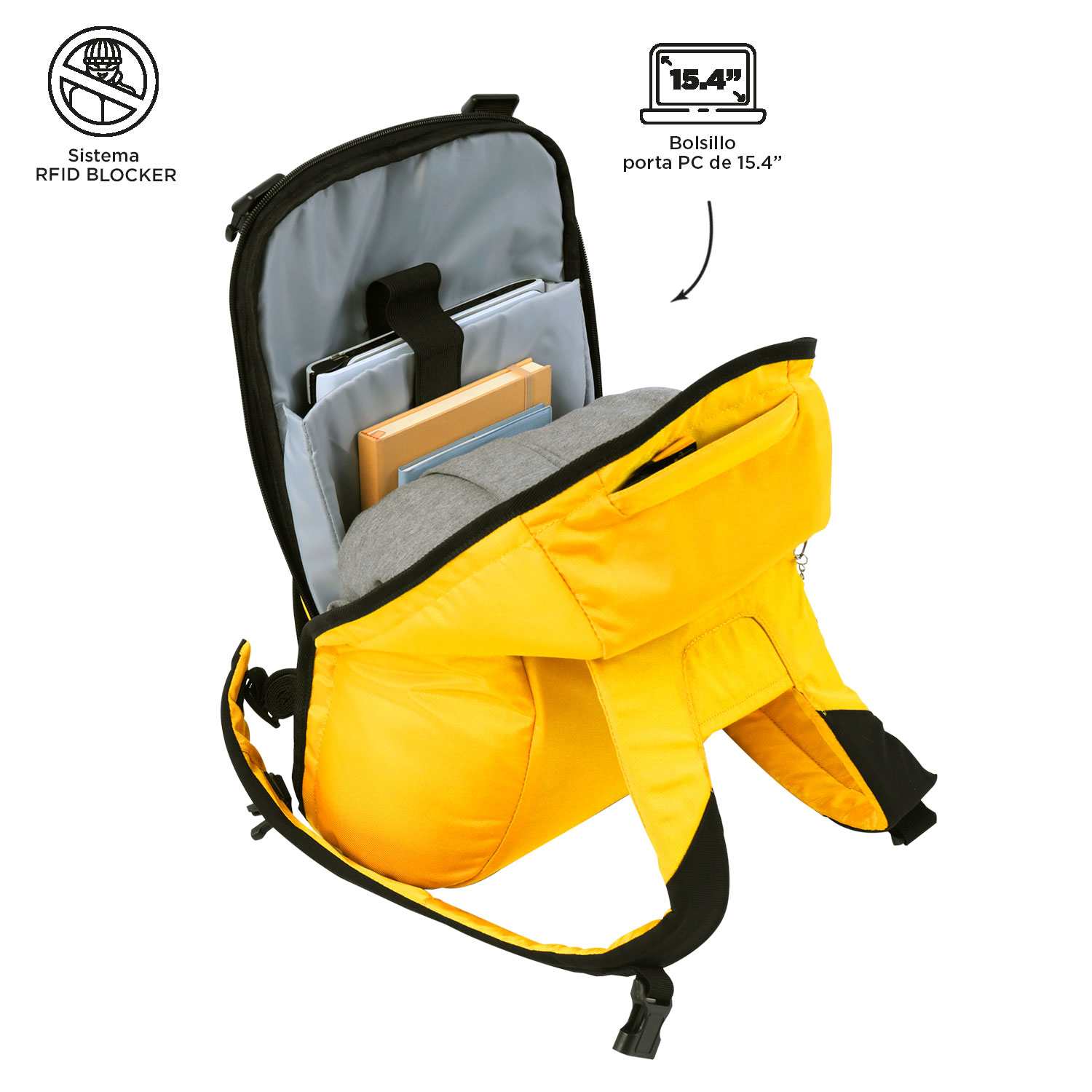 Mochila antirrobo Bunker Pack 4.0 - Super Lemon - Amarillo | Totto.es